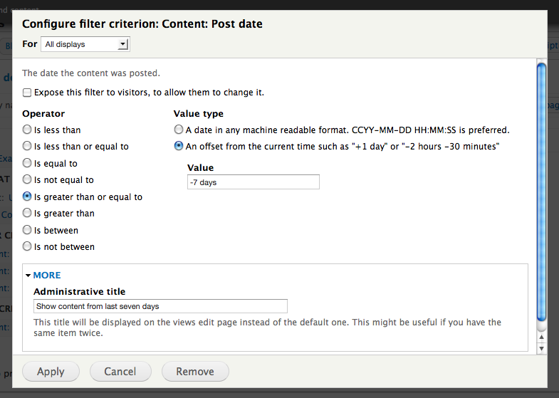 Configuring Filters